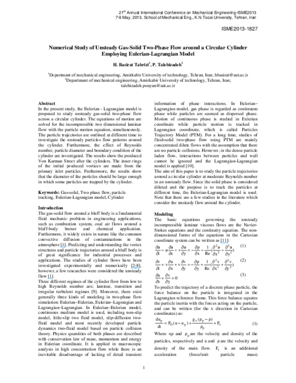 (PDF) Numerical Study of Unsteady Gas-Solid Two-Phase Flow around a Circular Cylinder Employing ...