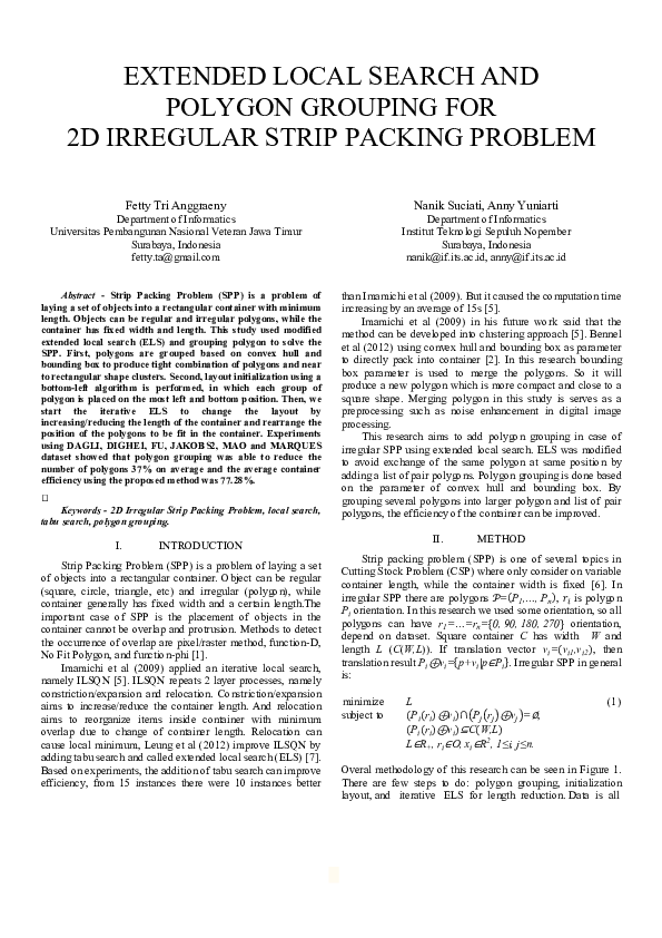 (PDF) Extended local search and polygon grouping for 2D irregular strip ...