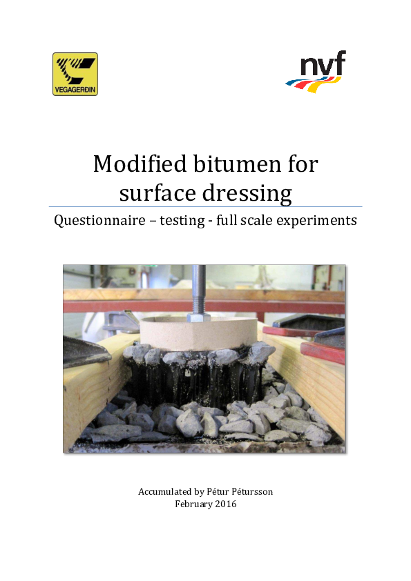(PDF) Modified bitumen for surface dressing Questionnaire – testing ...