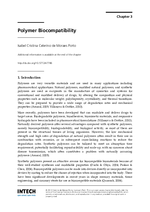(PDF) Polymer Biocompatibility