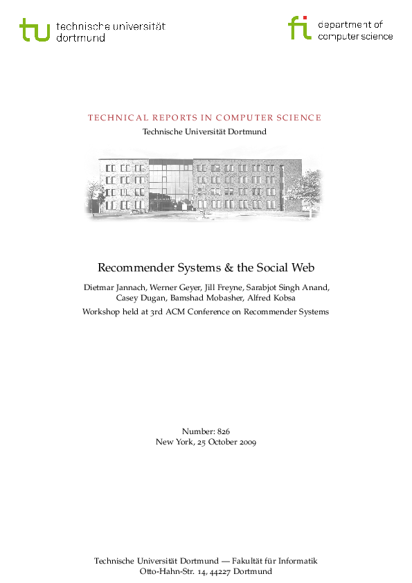 (PDF) A tag recommender system exploiting user and community behavior