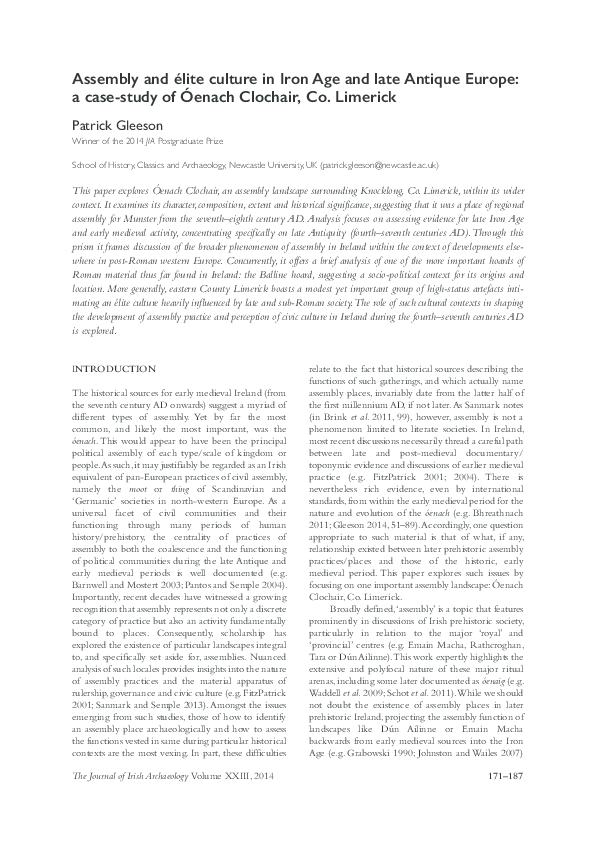 (PDF) Assembly and Elite Culture in Late Antique Europe: a case study ...