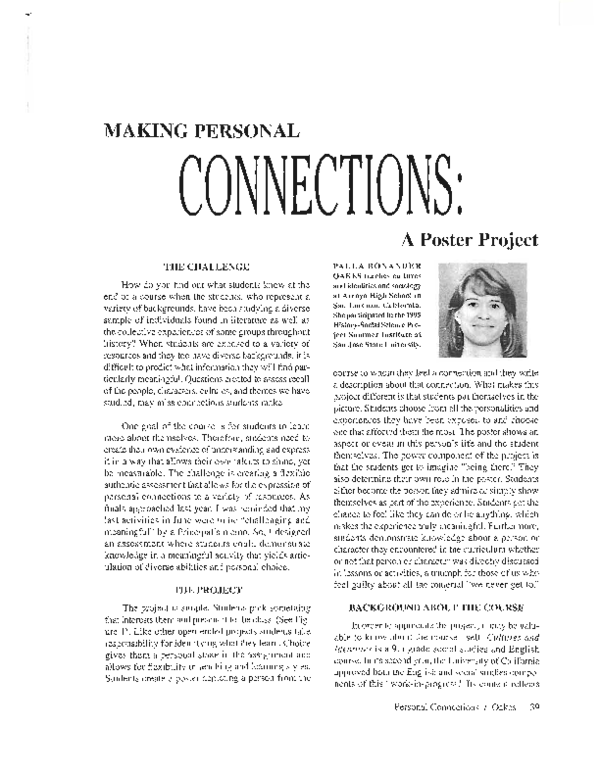 (PDF) Making Personal Connections: A Poster Project
