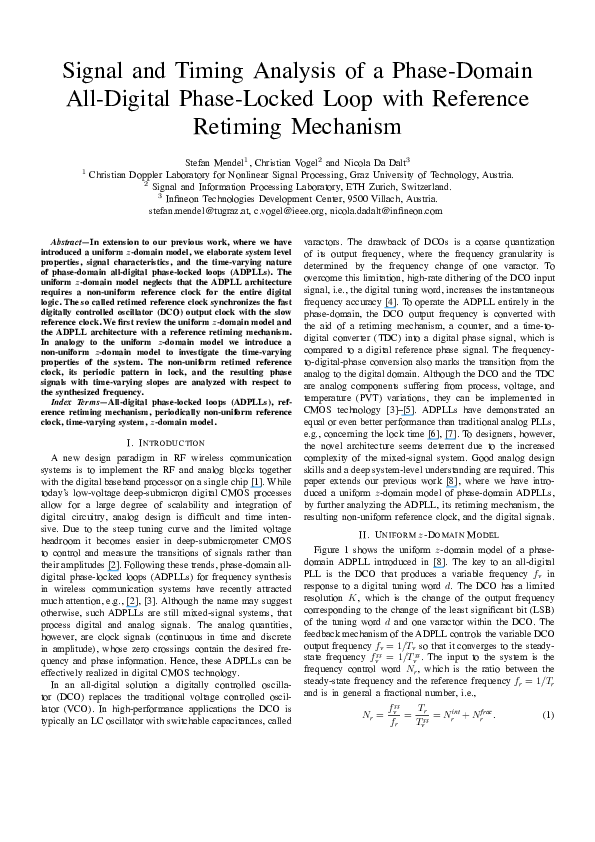 (PDF) Signal and Timing Analysis of a Phase-Domain All-Digital Phase ...