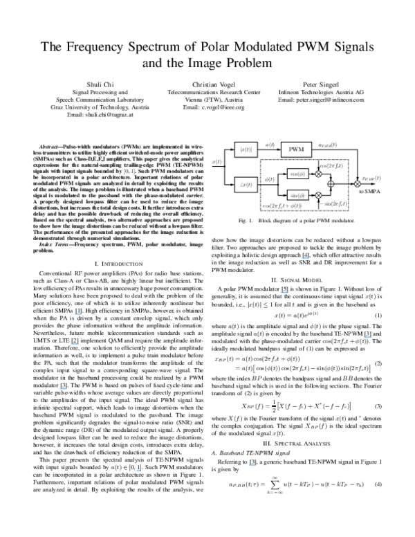 (PDF) The frequency spectrum of polar modulated PWM signals and the image problem | Christian ...