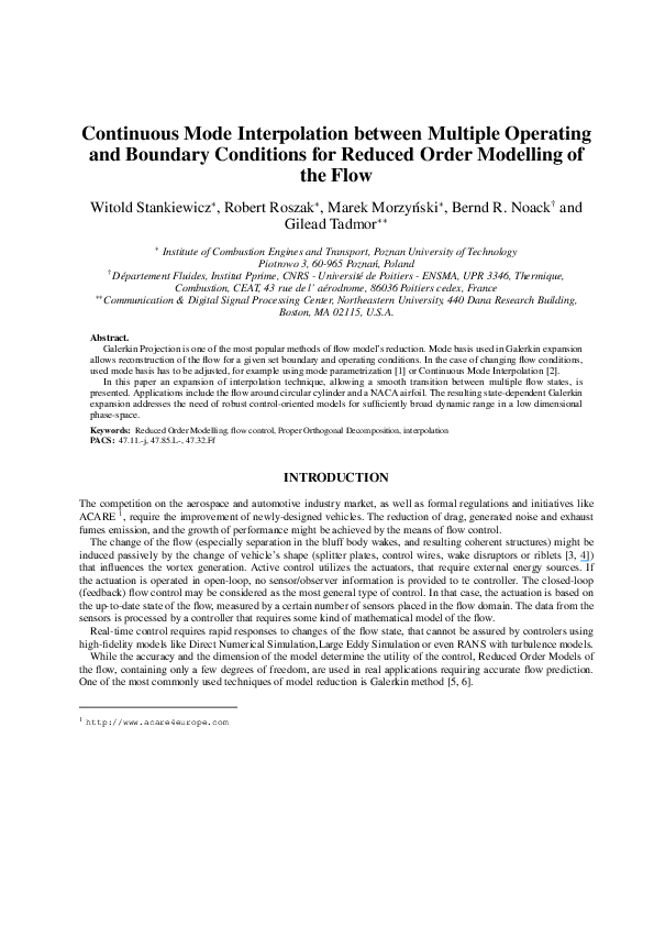 Pdf Continuous Mode Interpolation Between Multiple Operating And Boundary Conditions For