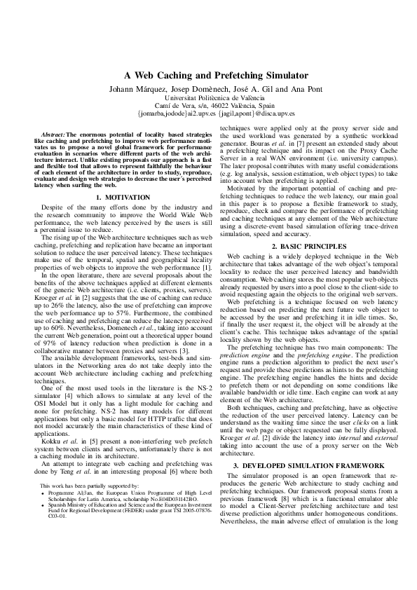 (PDF) A web caching and prefetching simulator