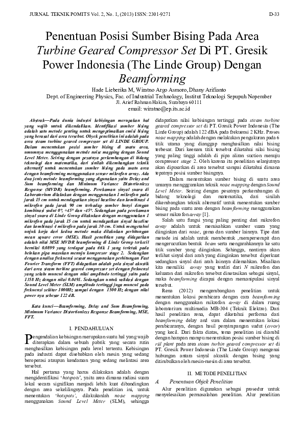 (PDF) Penentuan Posisi SUmber Bising pada Area Turbine Geared ...
