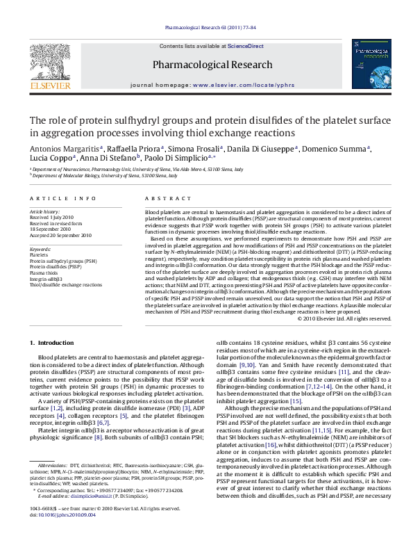 (PDF) The role of protein sulfhydryl groups and protein disulfides of ...