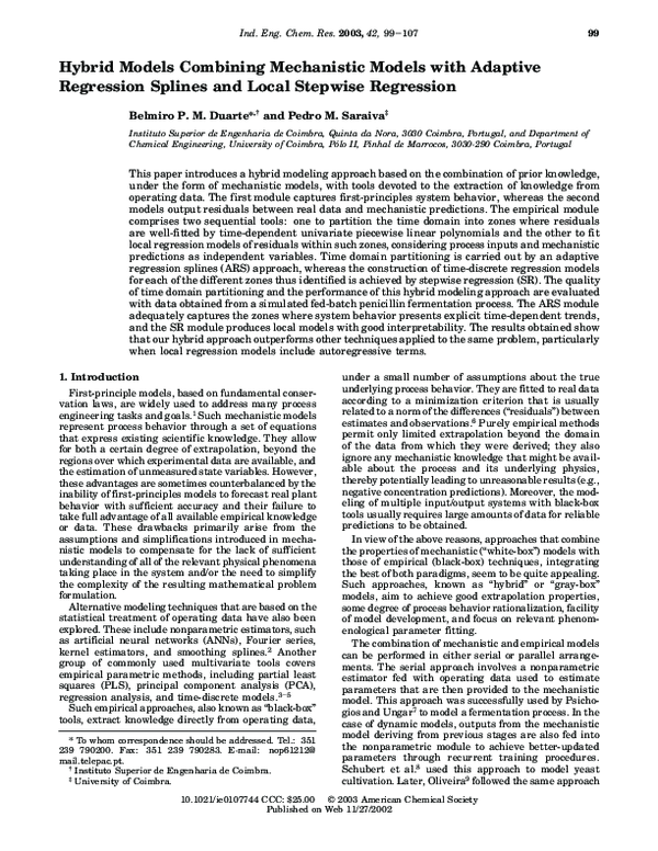 (PDF) Hybrid Models Combining Mechanistic Models with Adaptive Regression Splines and Local ...