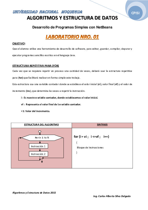 (PDF) Universidad Nacional Moquegua Algoritmos y Estructura de Datos 2015 ALGORITMOS Y ...