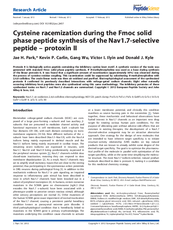 (PDF) Cysteine racemization during the Fmoc solid phase peptide ...