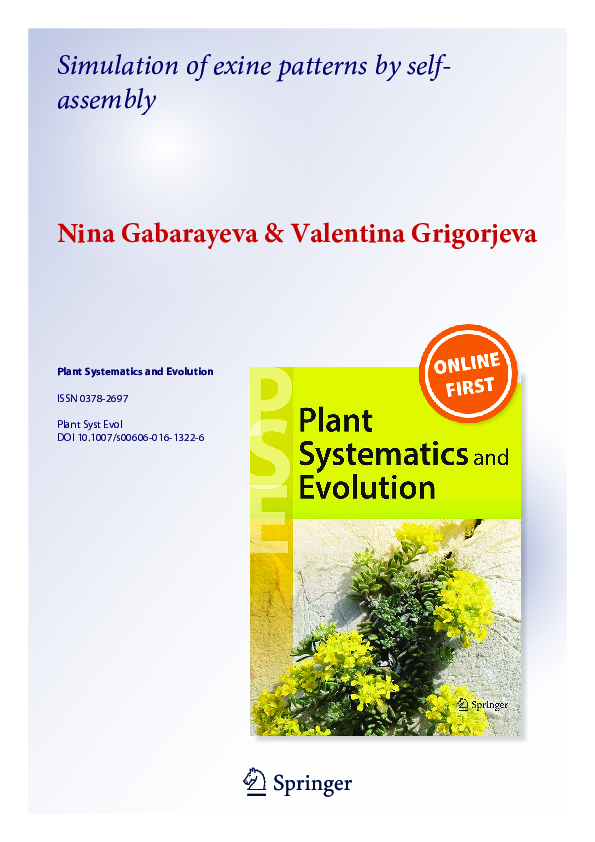 (PDF) Simulation of exine patterns by self- assembly