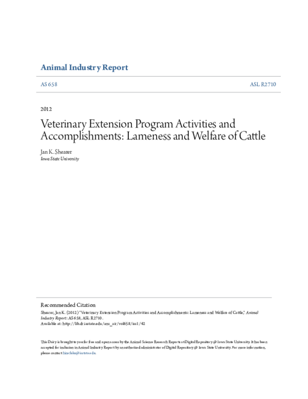 (PDF) Veterinary Extension Program Activities and Accomplishments ...