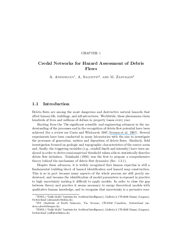 (PDF) Hazard assessment of debris flows by credal networks