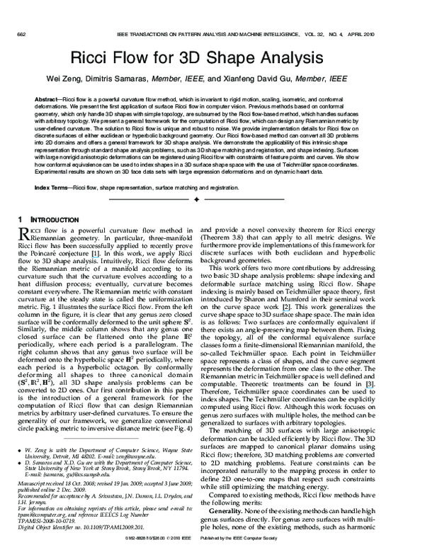 (PDF) Ricci Flow for 3D Shape Analysis (PDF) Ricci Flow for 3D Shape Analysis