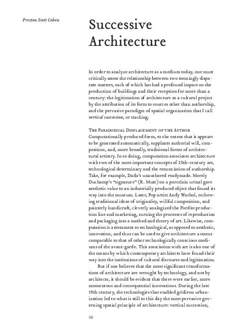 (PDF) Successive Architecture