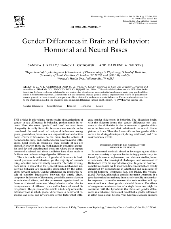 (PDF) Gender Differences in Brain and Behavior