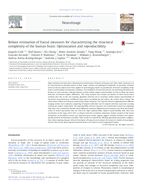 (PDF) Robust estimation of fractal measures for characterizing the ...