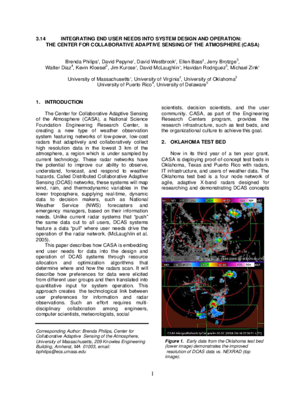 (PDF) 3.14 Integrating End User Needs Into System Design and Operation: The Center for ...