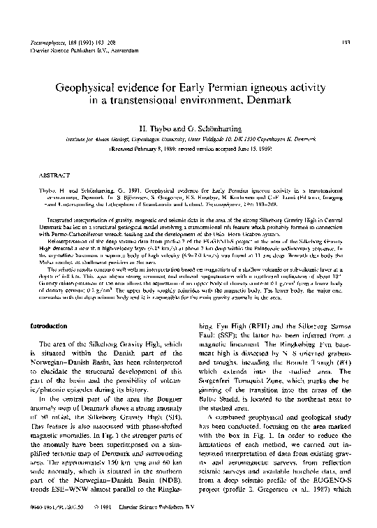 (PDF) Geophysical evidence for Early Permian igneous activity in a ...