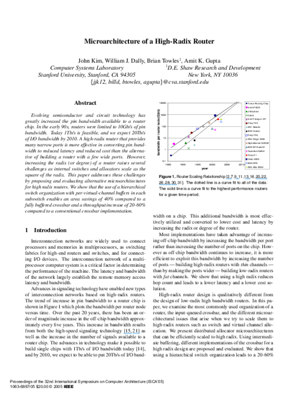 (PDF) Microarchitecture of a High-Radix Router