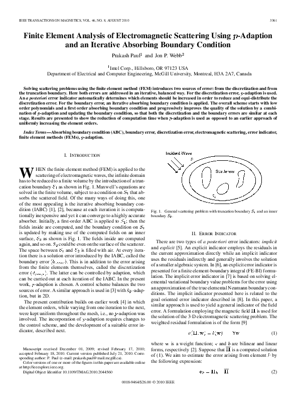 (PDF) Finite element analysis of electromagnetic scattering problems via iterative leap-field ...