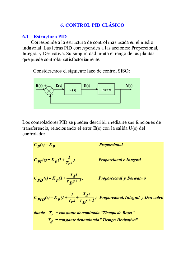 (PDF) 6. CONTROL PID CLÁSICO