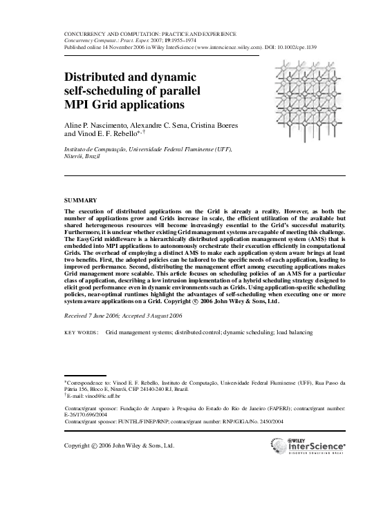 Pdf Distributed And Dynamic Self Scheduling Of Parallel Mpi Grid Applications
