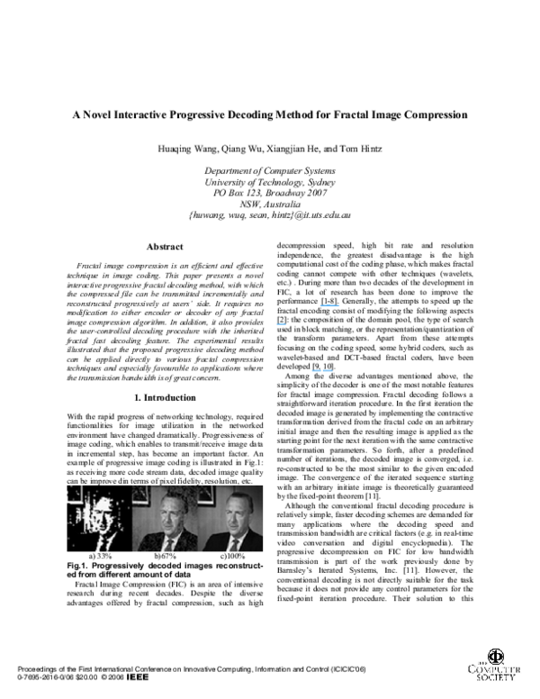 (PDF) A novel interactive progressive decoding method for fractal image compression