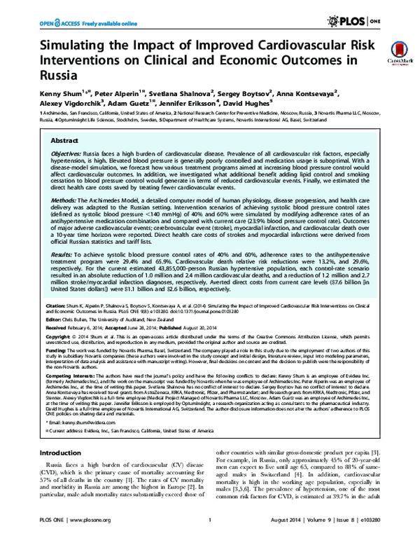 (PDF) Simulating Cardiovascular Interventions' Impact in Russia