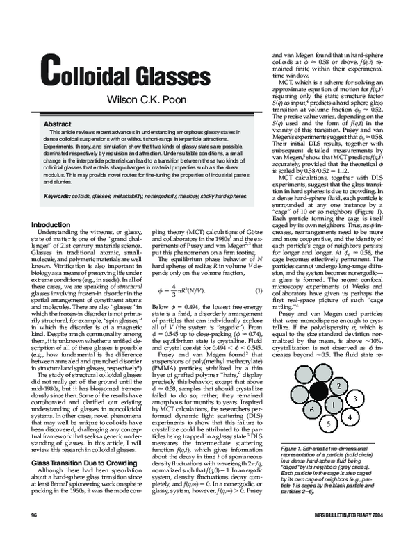(PDF) Colloidal Glasses