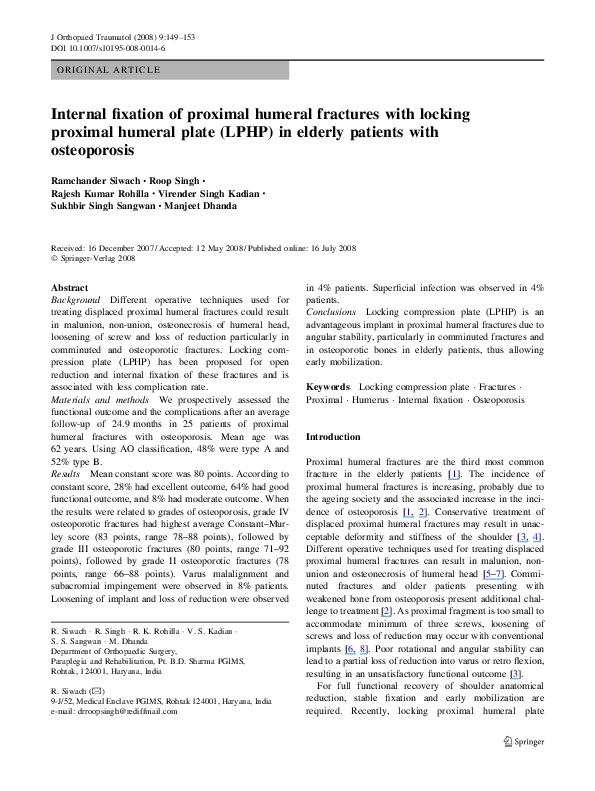 (PDF) Management of Comminuted Distal Humerus Fracture by Minimal Internal Fixation and External ...