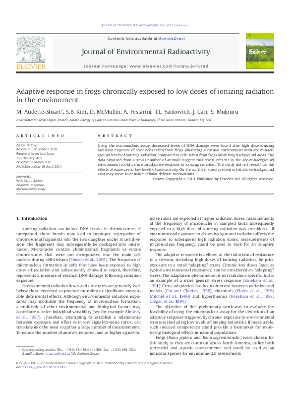 (PDF) Adaptive response in frogs chronically exposed to low doses of ...