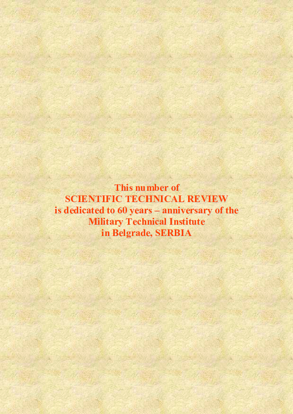 (PDF) Six Decades of Military Technical Institute, Scientific Tehnical ...