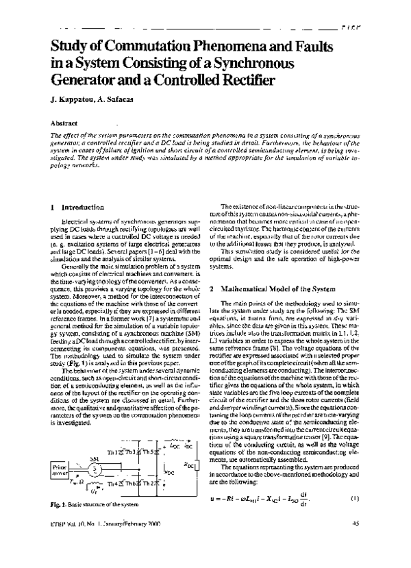 (PDF) Study of commutation phenomena and faults in a system consisting of a synchronous ...