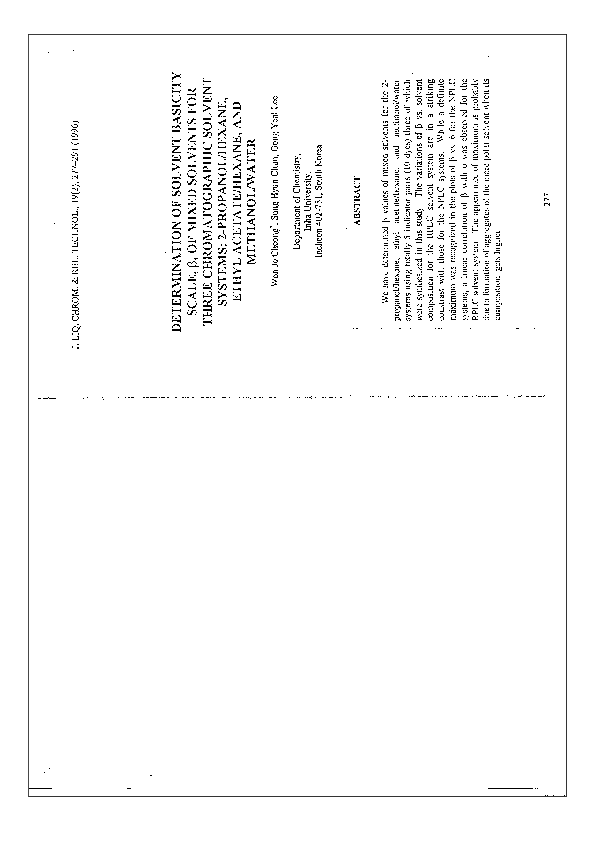 (PDF) Determination of Solvent Basicity Scale, β, of Mixed Solvents for ...