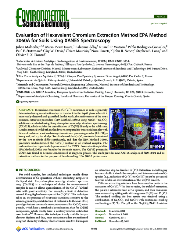 (PDF) Evaluation of Hexavalent Chromium Extraction Method EPA Method ...