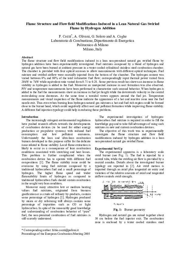 (PDF) Flame Structure and Flow field Modifications Induced in a Lean Natural Gas Swirled Flame ...