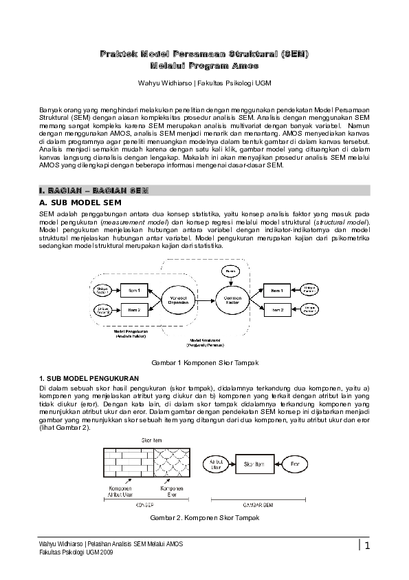 (DOC) Praktek Model Persamaan Struktural (SEM) Melalui Program Amos