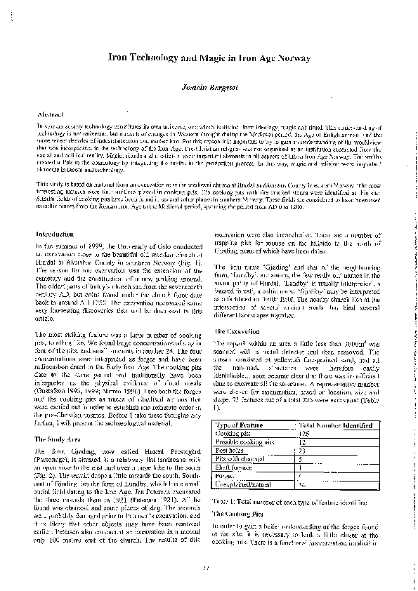 (PDF) Iron technology and magic in Iron Age Norway