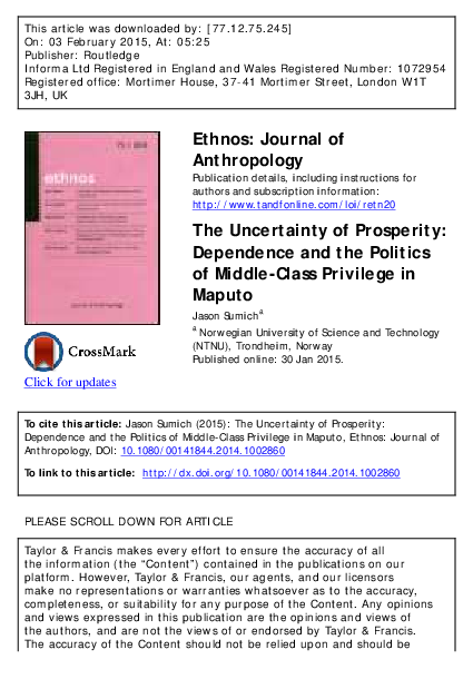 (PDF) The Uncertainty of Prosperity: Dependence and the Politics of ...