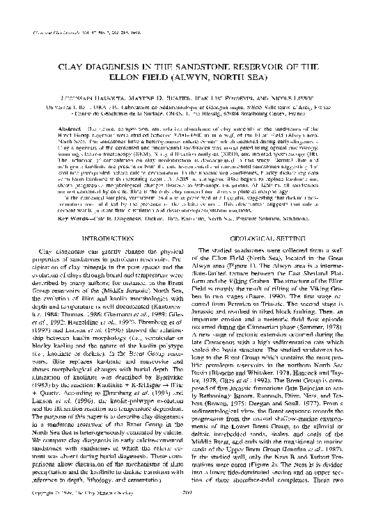 (PDF) Clay Diagenesis in the Sandstone Reservoir of the Ellon Field ...