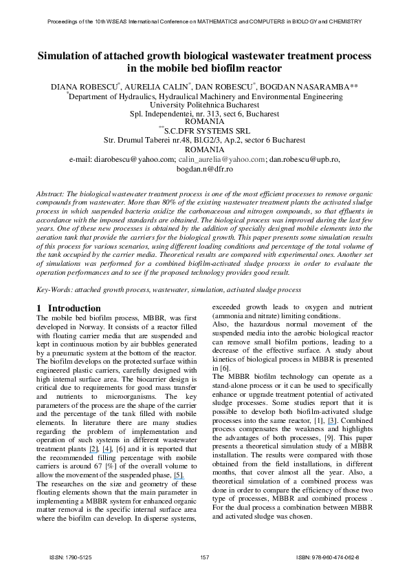 (PDF) Simulation of Attached Growth Biological Wastewater Treatment ...