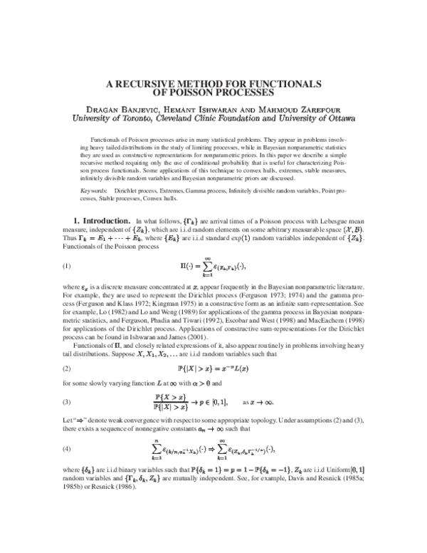 (PDF) A recursive method for functionals of Poisson processes