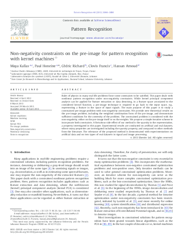 (PDF) Non-negativity constraints on the pre-image for pattern ...