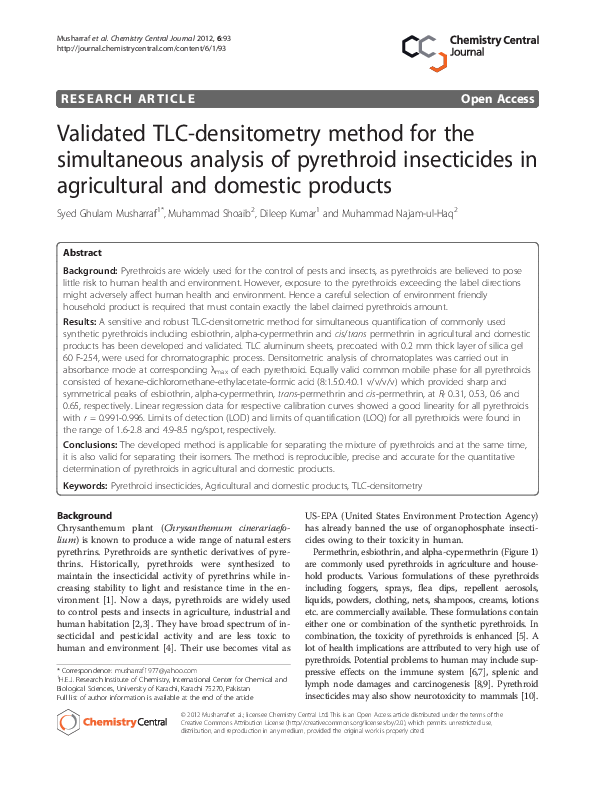 (PDF) Validated TLC-densitometry method for the simultaneous analysis of pyrethroid insecticides ...
