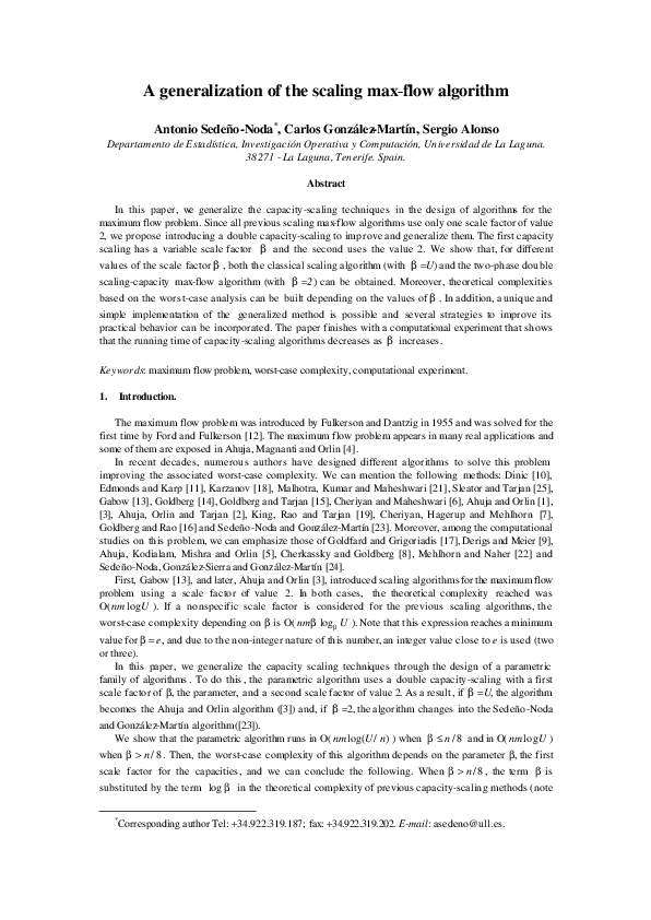 (PDF) A generalization of the scaling max-flow algorithm