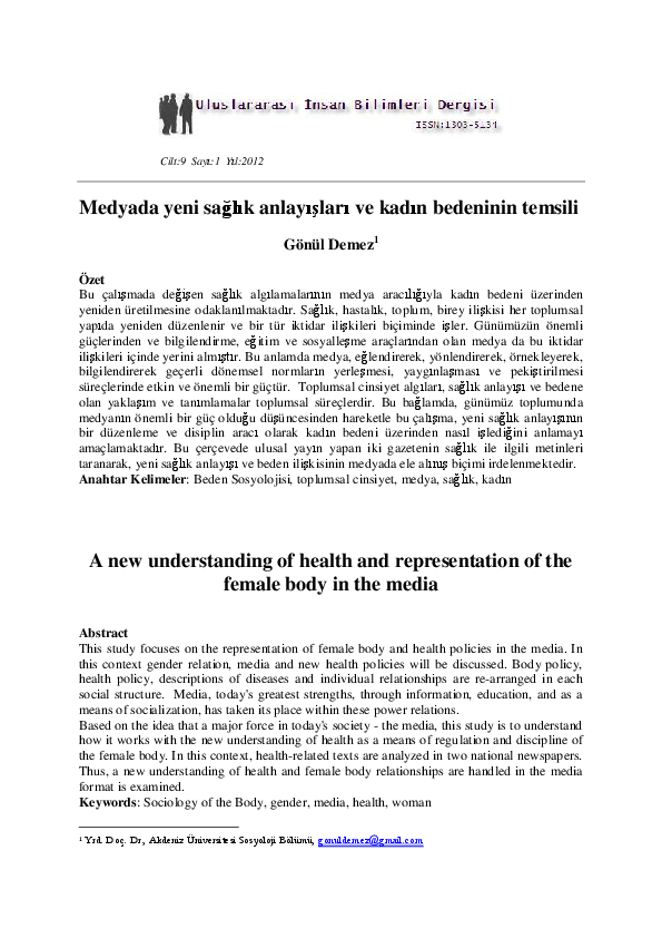 (PDF) A New understanding of health and representation of the female ...