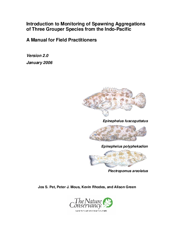 (PDF) Introduction to Monitoring of Spawning Aggregations of Three ...